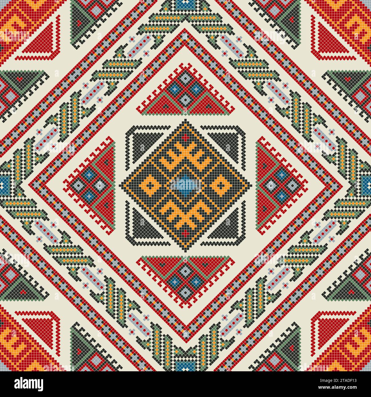 Traditional Georgian folk art embroidery vector pattern Stock Photo - Alamy