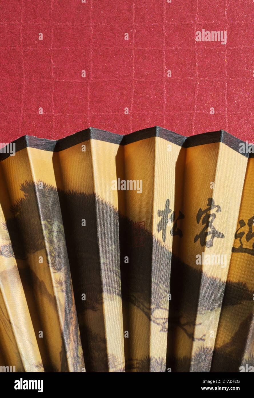 folding hand fan detail Stock Photo - Alamy
