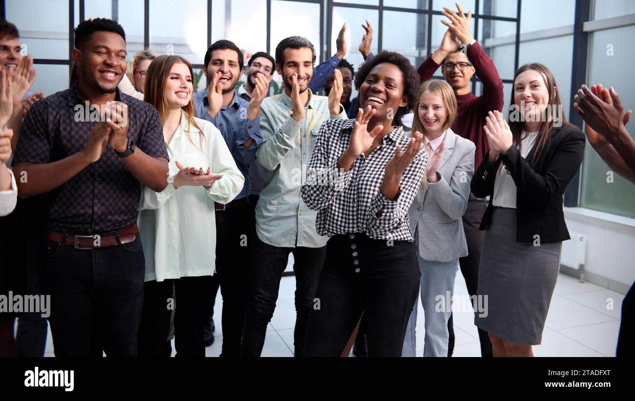 Happy woman clapping hands hi-res stock photography and images - Alamy
