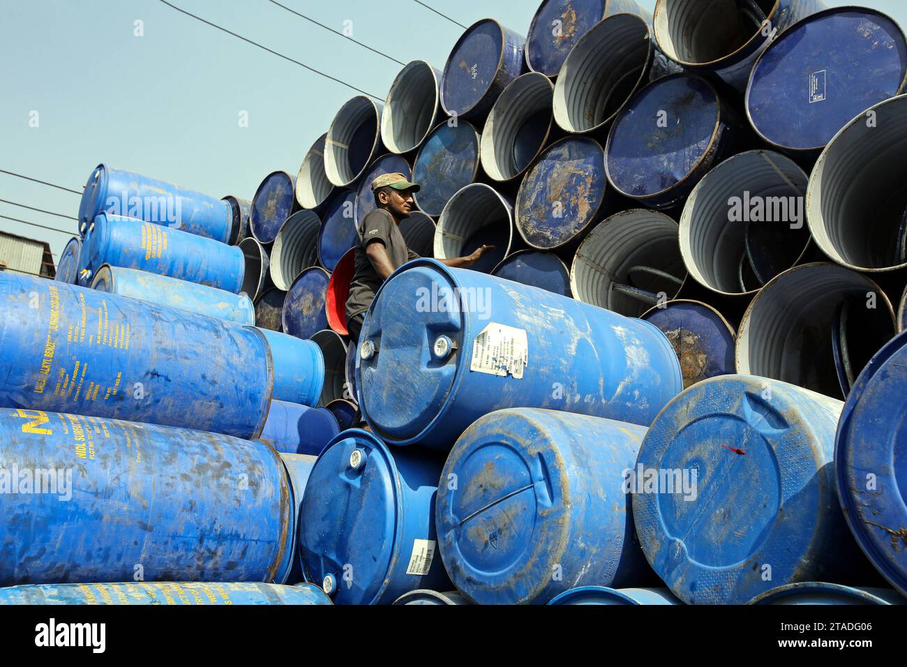 Colorful barrels oil drums hi-res stock photography and images - Alamy