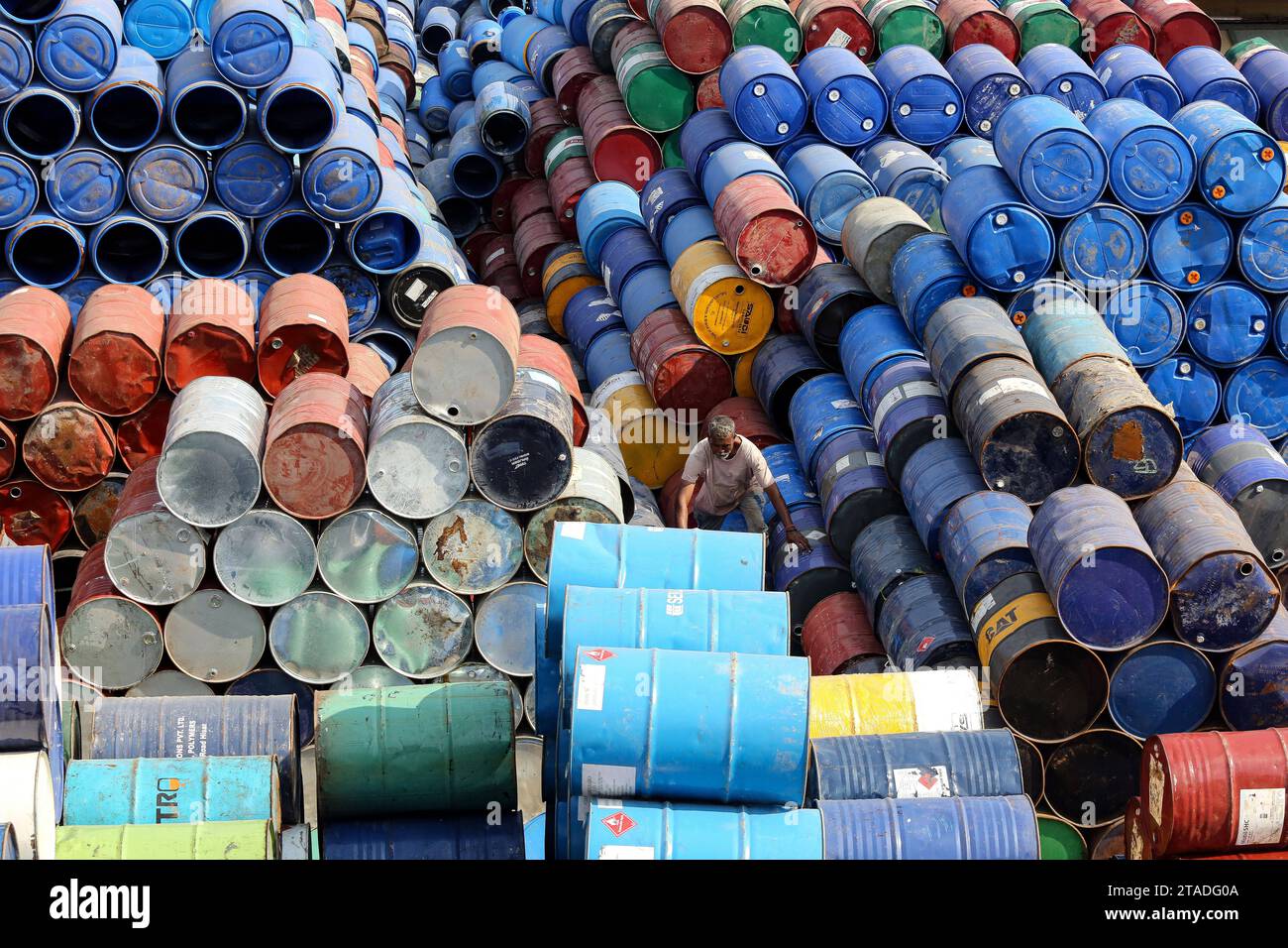 Colorful barrels oil drums hi-res stock photography and images - Alamy