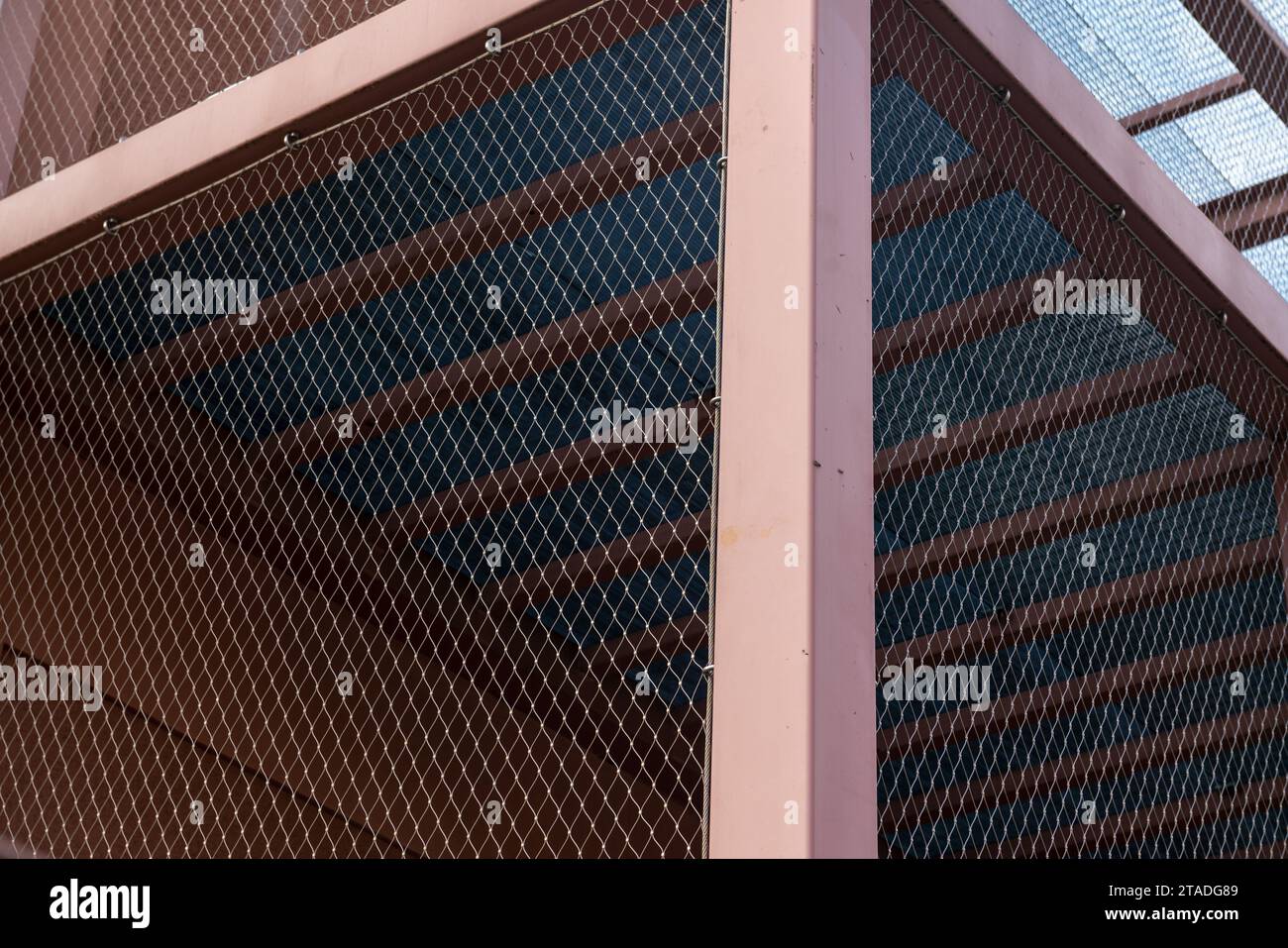 construction detail of building with gallery and steel structure, fall ...