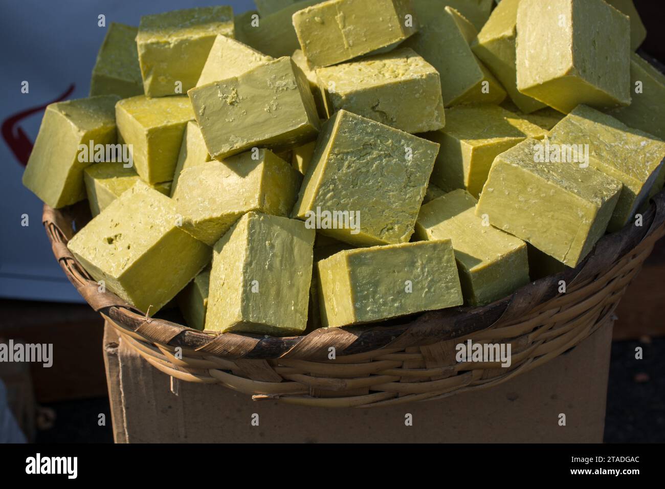 Collection of bars of fragrant hand made organic soap Stock Photo - Alamy