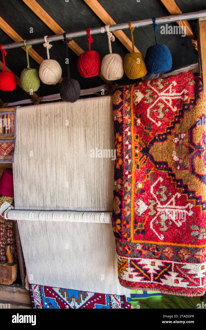 Old hand made carpet and rugs of traditional types Stock Photo - Alamy