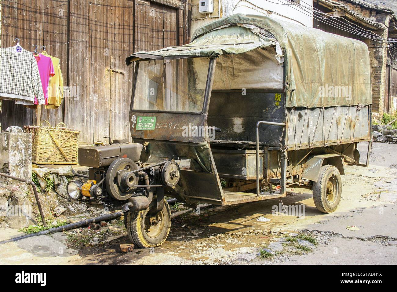 A very basic old truck seen in the ancient Chinese village of Da Xu ...