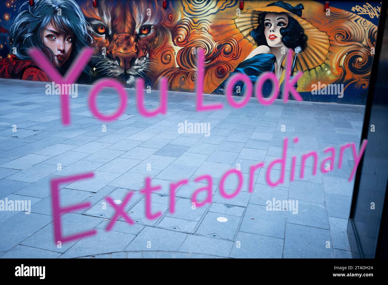 A mirror featuring a message about looking extraordinary, in the West ...