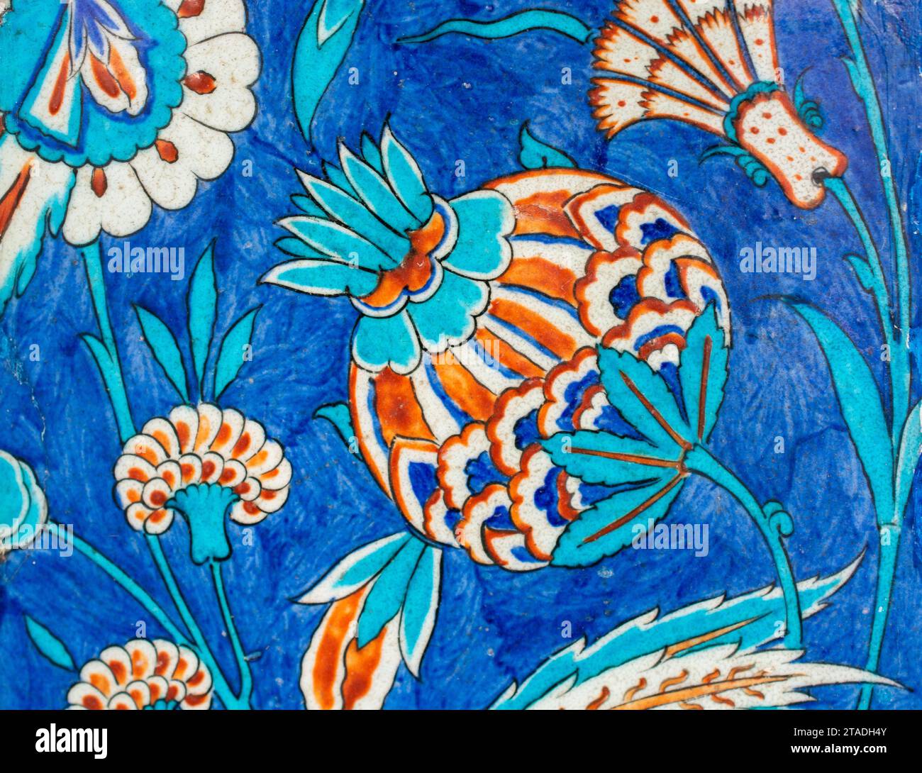 Ancient Handmade Tiles with floral patterns Stock Photo - Alamy