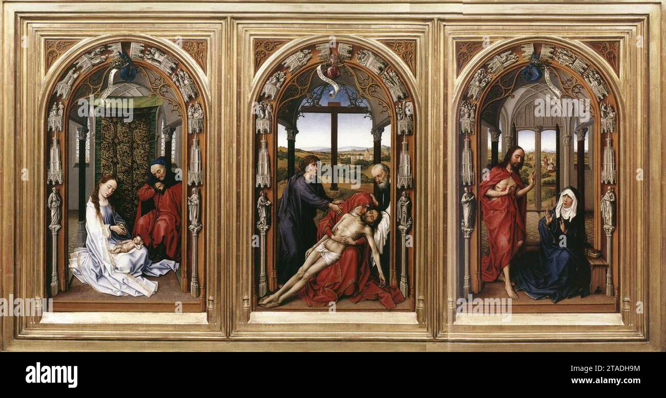Mary Altarpiece (Miraflores Altarpiece) c. 1440 by Rogier Van Der Weyden Stock Photo - Alamy