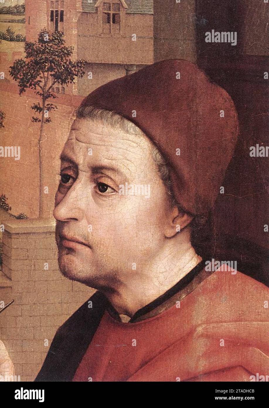 St Luke Drawing a Portrait of the Madonna (detail) - by Rogier Van Der ...