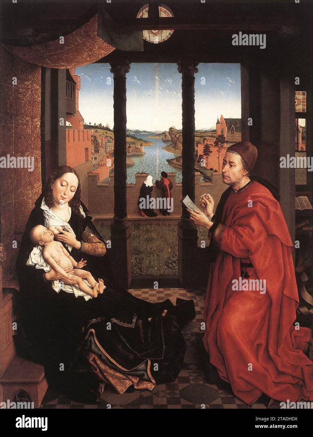 St Luke Drawing the Portrait of the Madonna - by Rogier Van Der Weyden ...