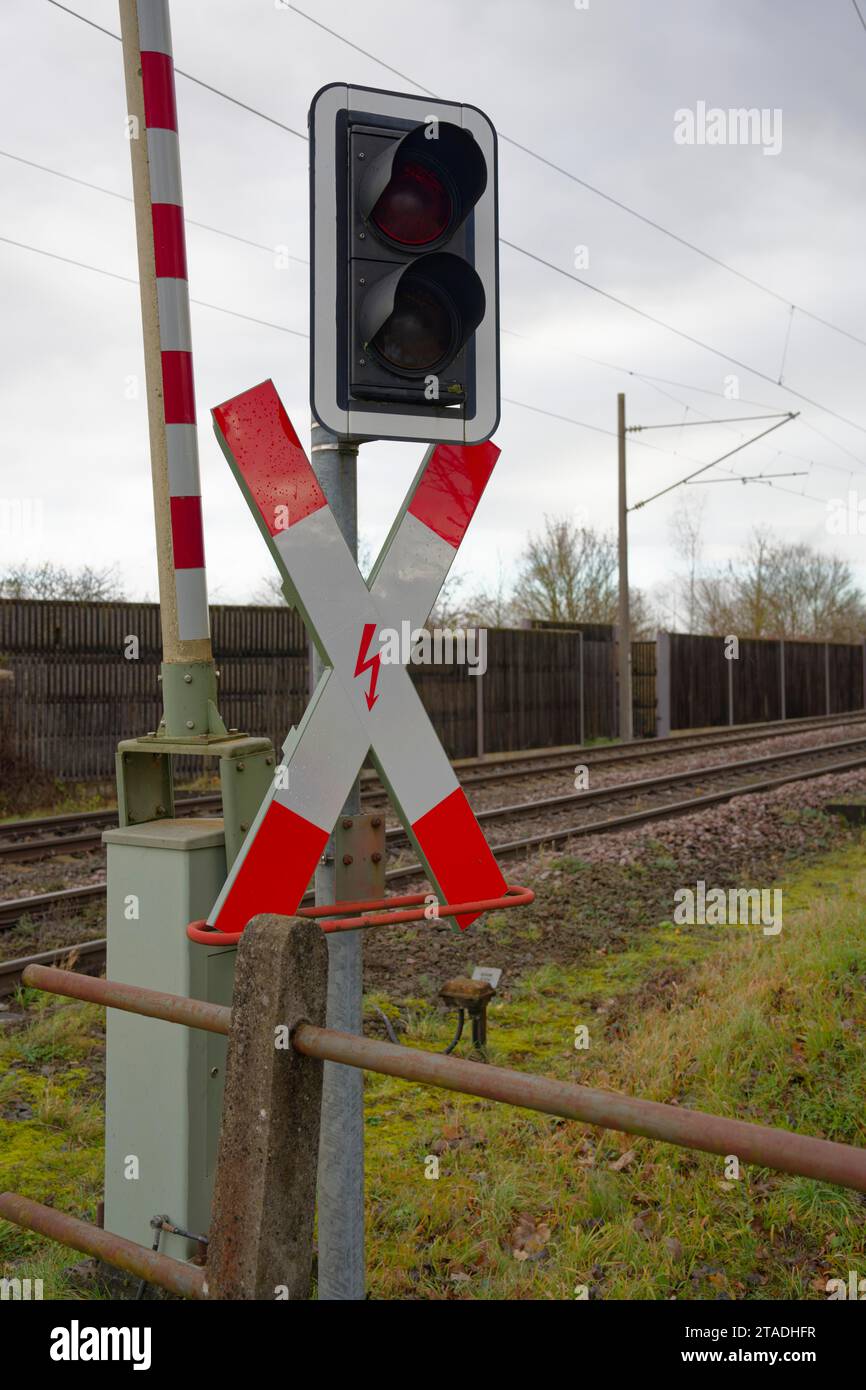 Level crossing in Hessental, Schwäbisch Hall, Hohenlohe, Heilbronn ...