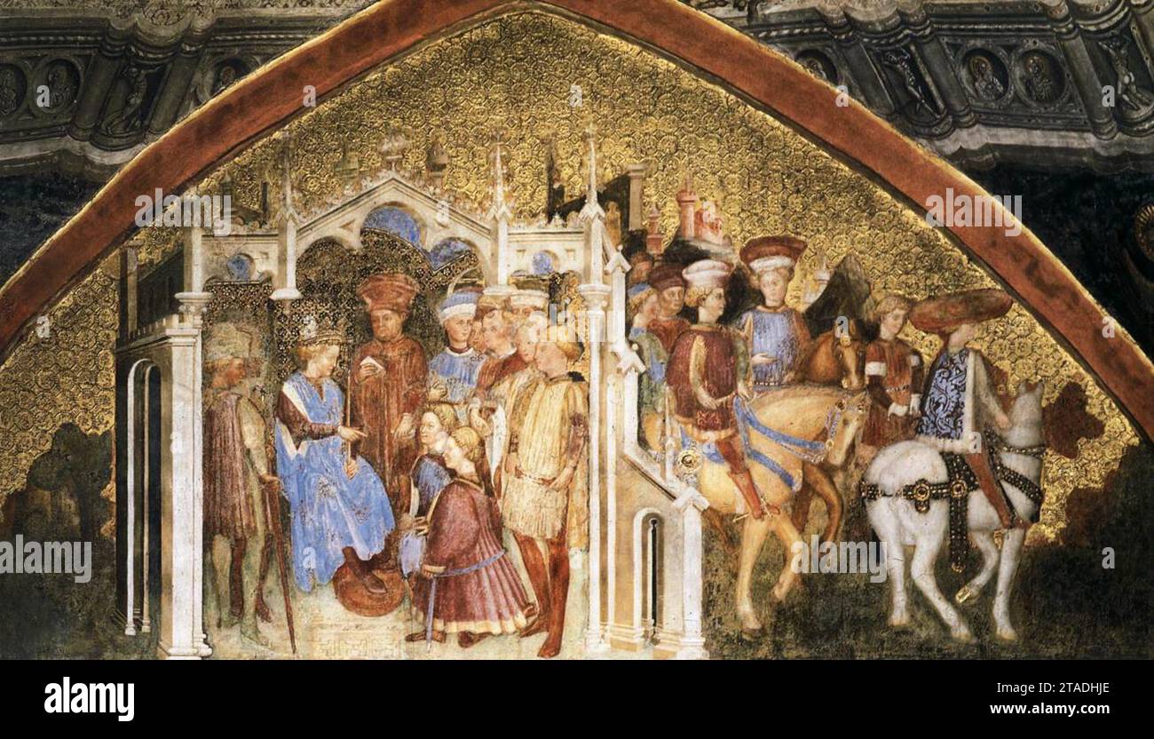 Theodolinda Cycle (scene No. 1) 1430-47 by Franceschino Zavattari Stock ...