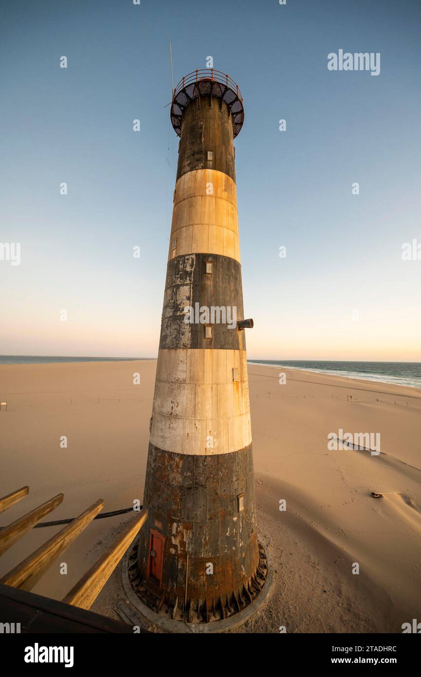 Pelican Point lighthouse, lodge, Walvis Bay, Erongo, Namibia Stock ...