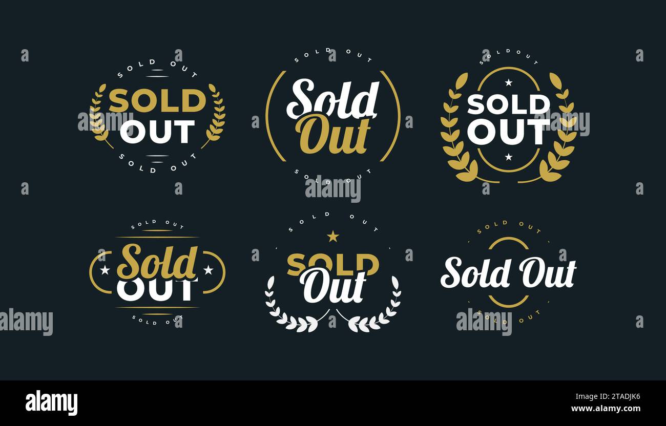 Vintage Sold Out Stamp Badge Emblem Logo or Symbol. Sold Badge for Out ...