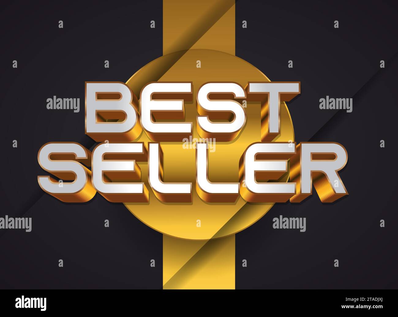 3D Best Seller Badge or Emblem in White and Gold. Golden Best Seller ...