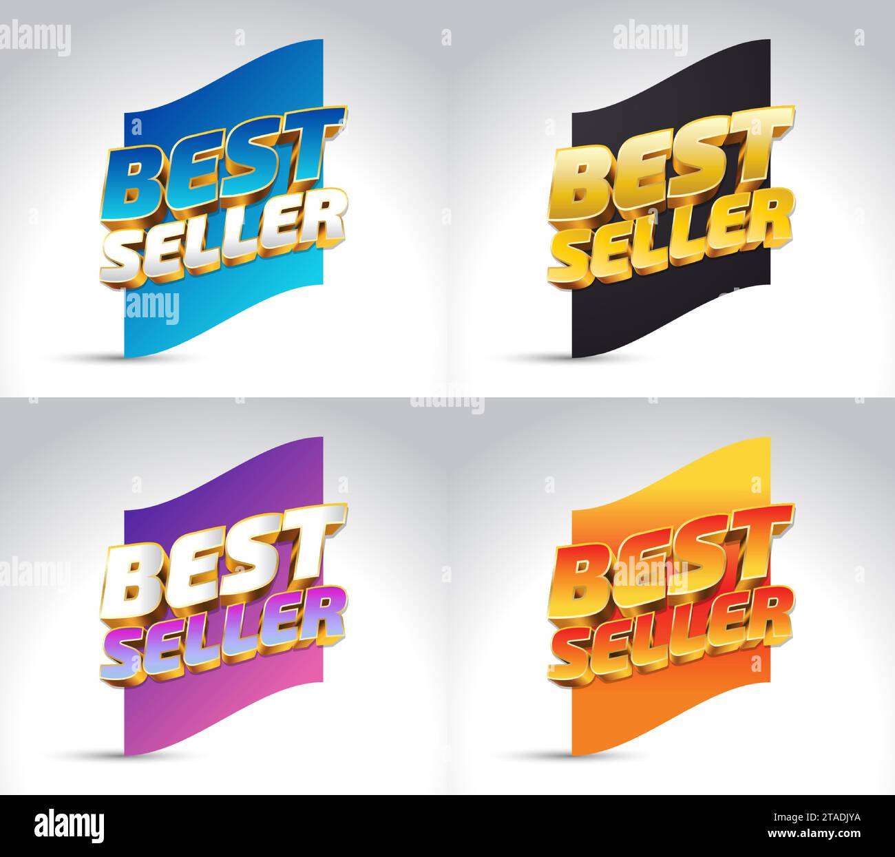 3D Best Seller Badge Logo Design with Colorful Variations. Best Seller ...
