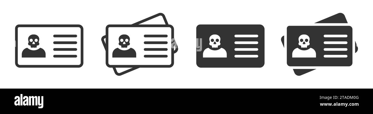 Id card with skull icon. Deadman id card icon. Vector illustration ...