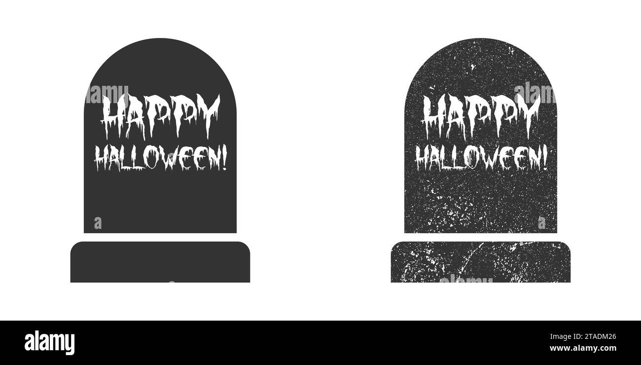 Tombstone icon. Grave icon. Happy halloween! Flat vector illustration ...