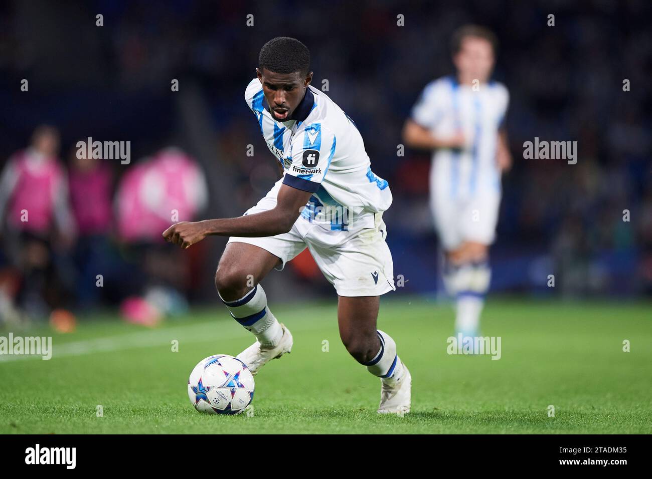 Mohamed Ali-Cho of Real Sociedad in action during the UEFA Champions ...