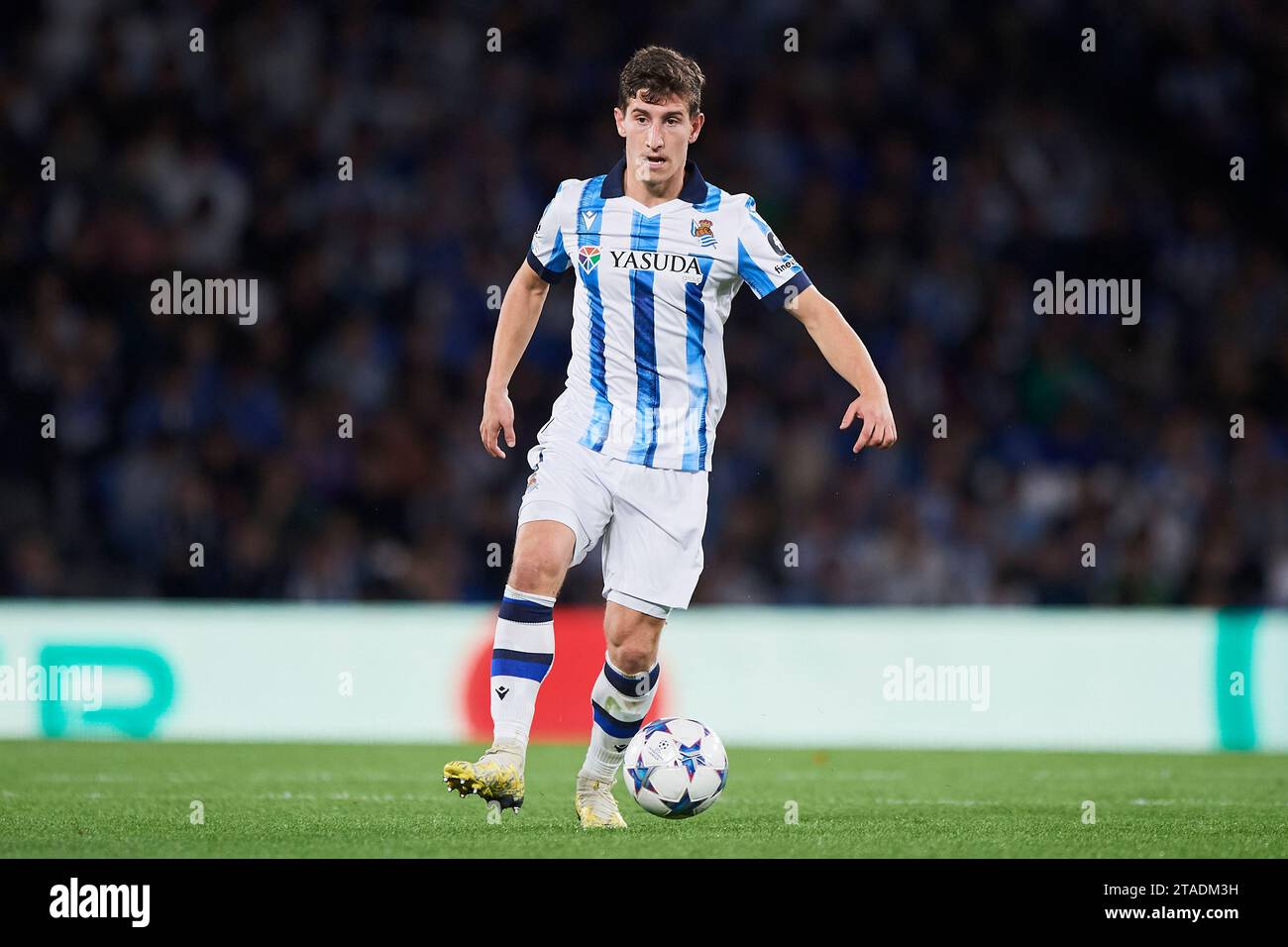 Aihen Munoz of Real Sociedad in action during the UEFA Champions League ...