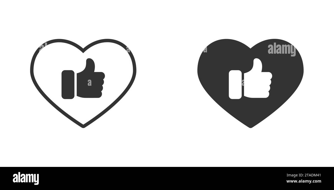 Heart with thumb up icon. Vector illustration Stock Vector Image & Art ...