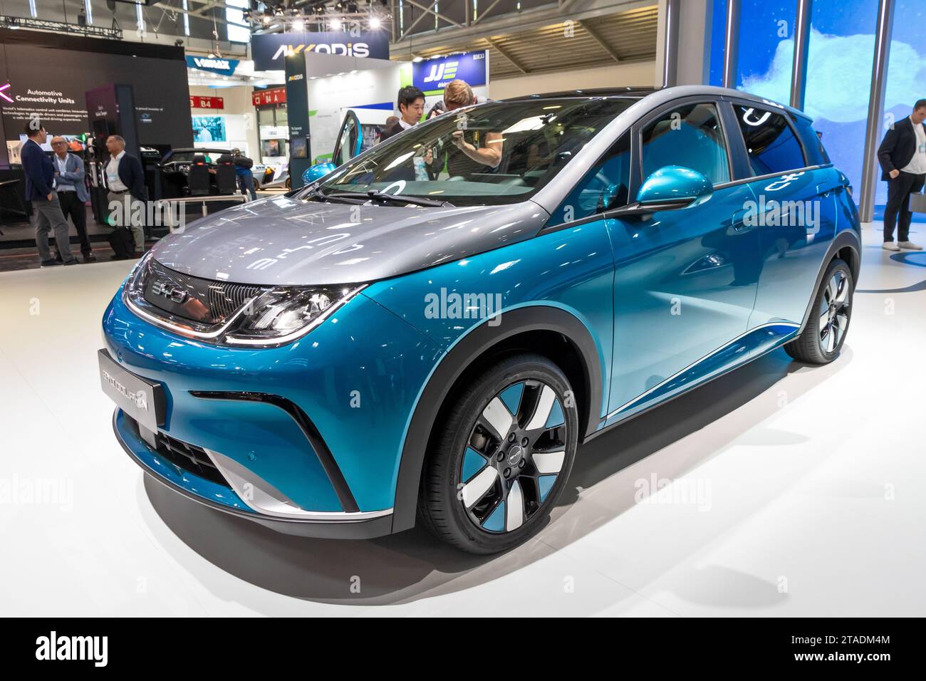 BYD Dolphin electric car at the IAA Mobility 2023 motor show in Munich ...
