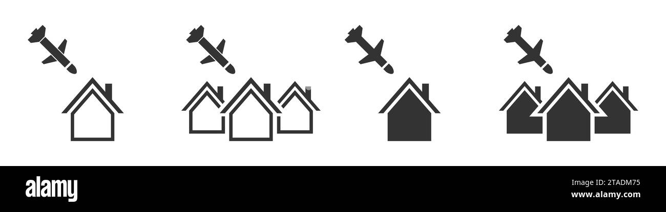 Missile attack icon. Air strikes attack. Vector illustration Stock ...