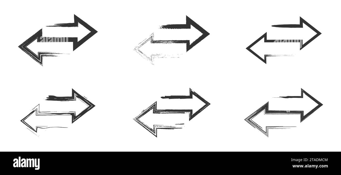 Transfer icon set. Grunge texture arrows. Vector illustration Stock ...