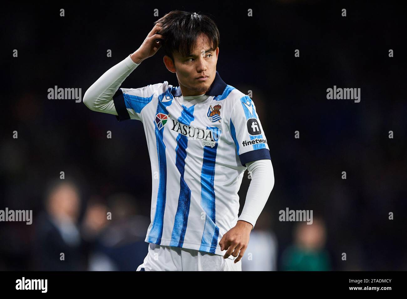 Takefusa Kubo of Real Sociedad reacts during the UEFA Champions League ...