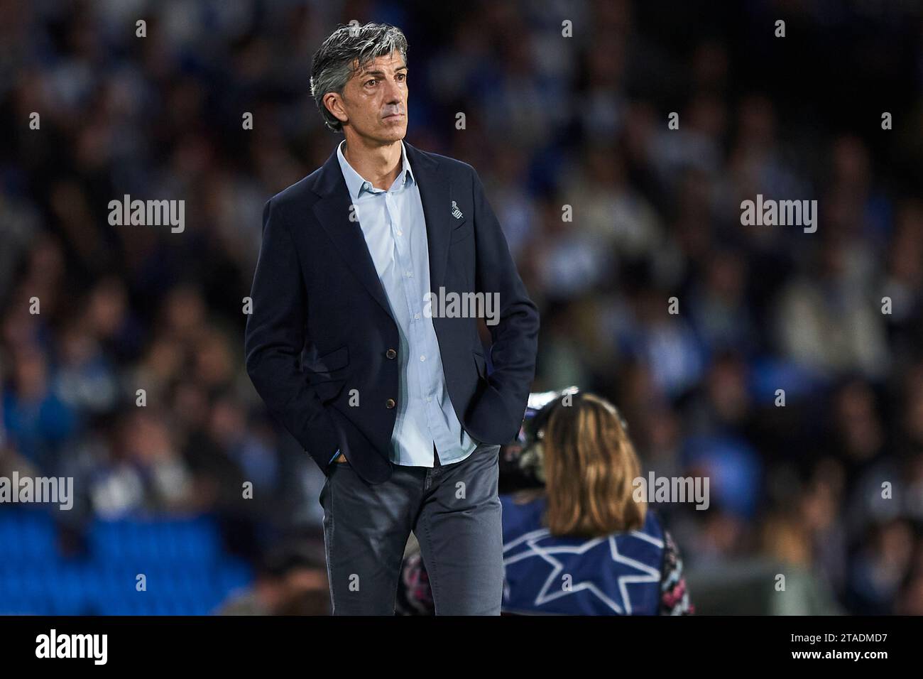 Real Sociedad head coach Imanol Alguacil reacts during the UEFA ...