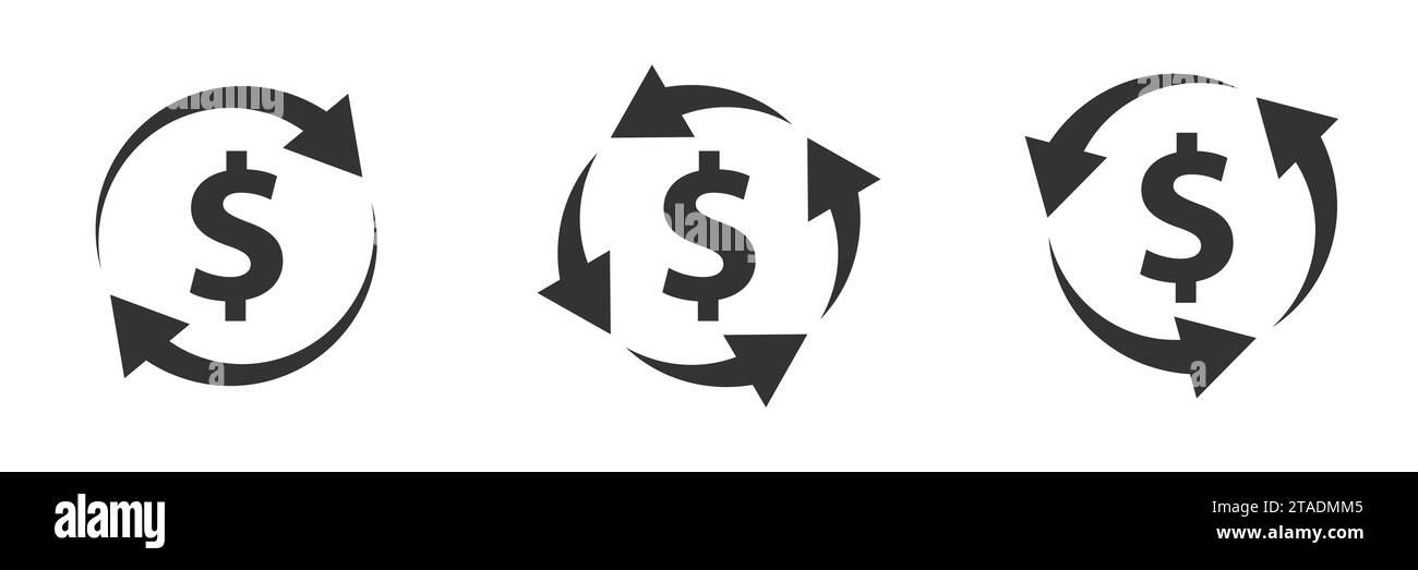 Cashback icon set. Money back refund investment symbol. Flat vector ...