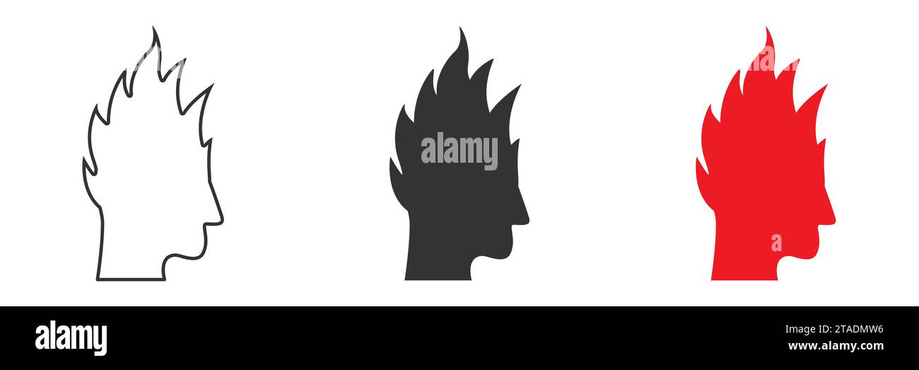 Head on fire icon. Punk icon. Vector illustration Stock Vector Image ...