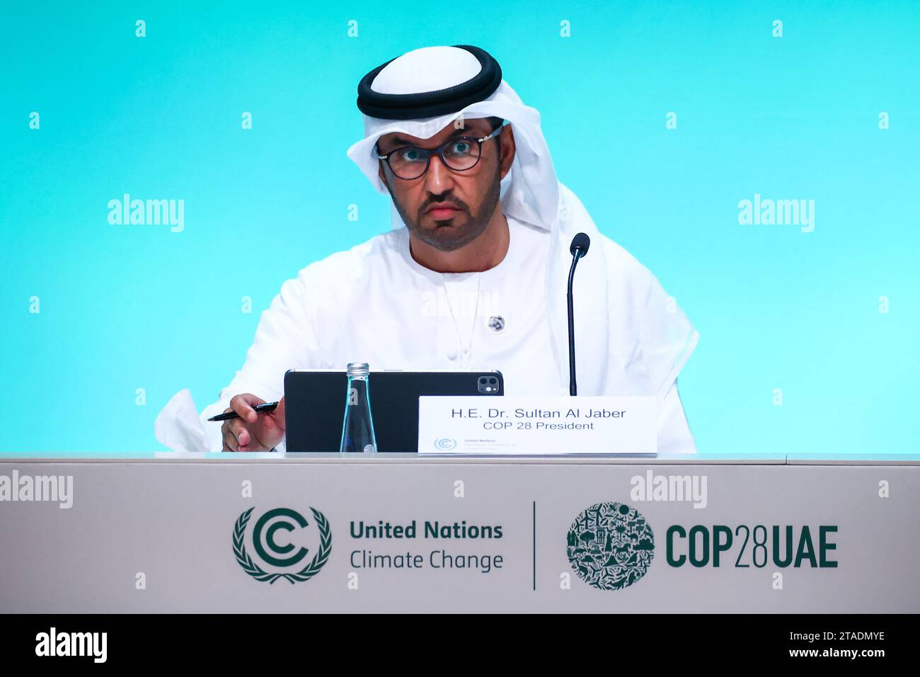 Dubai, United Arab Emirates. 30th Nov, 2023. COP28 president Sultan ...