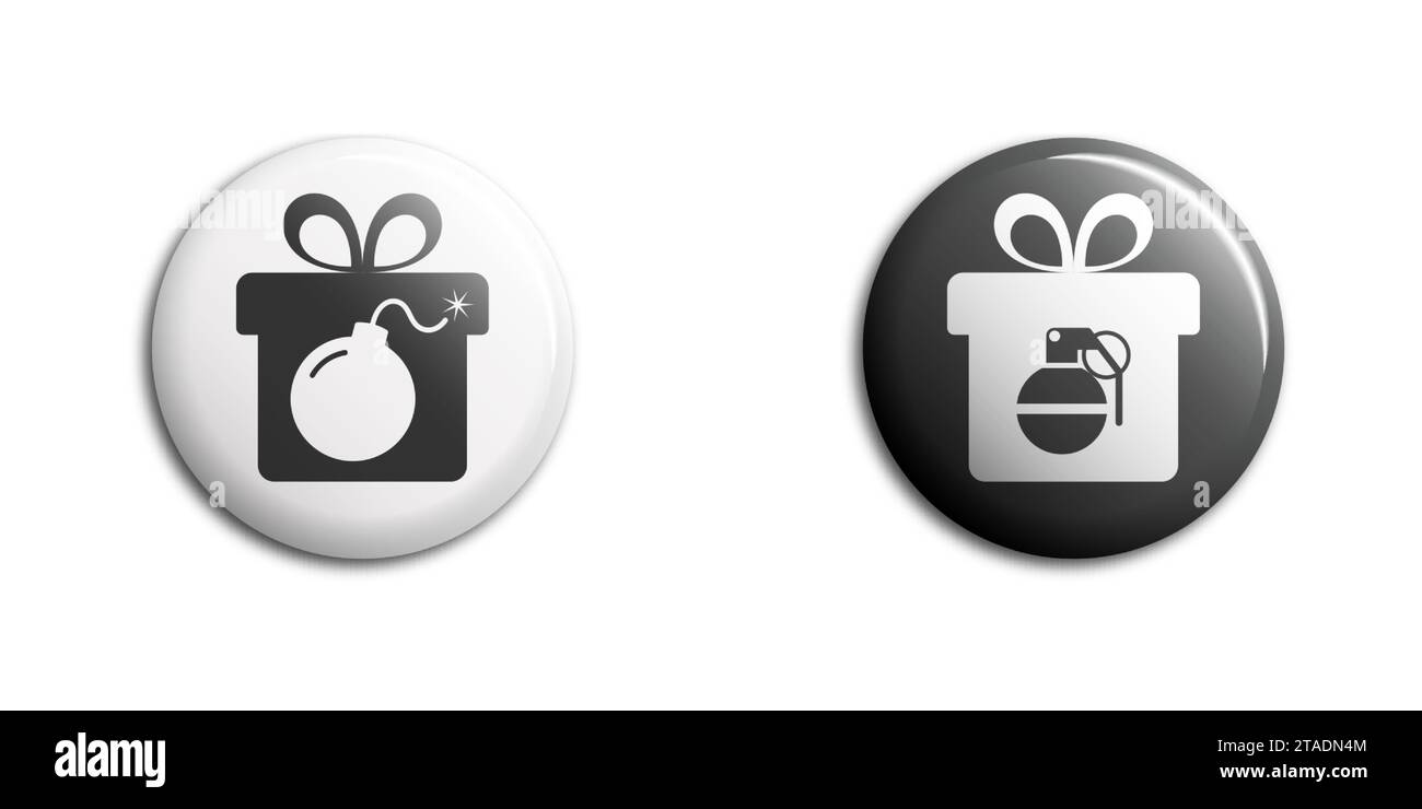 Gift box with a bomb inside. Flat vector illustration Stock Vector ...