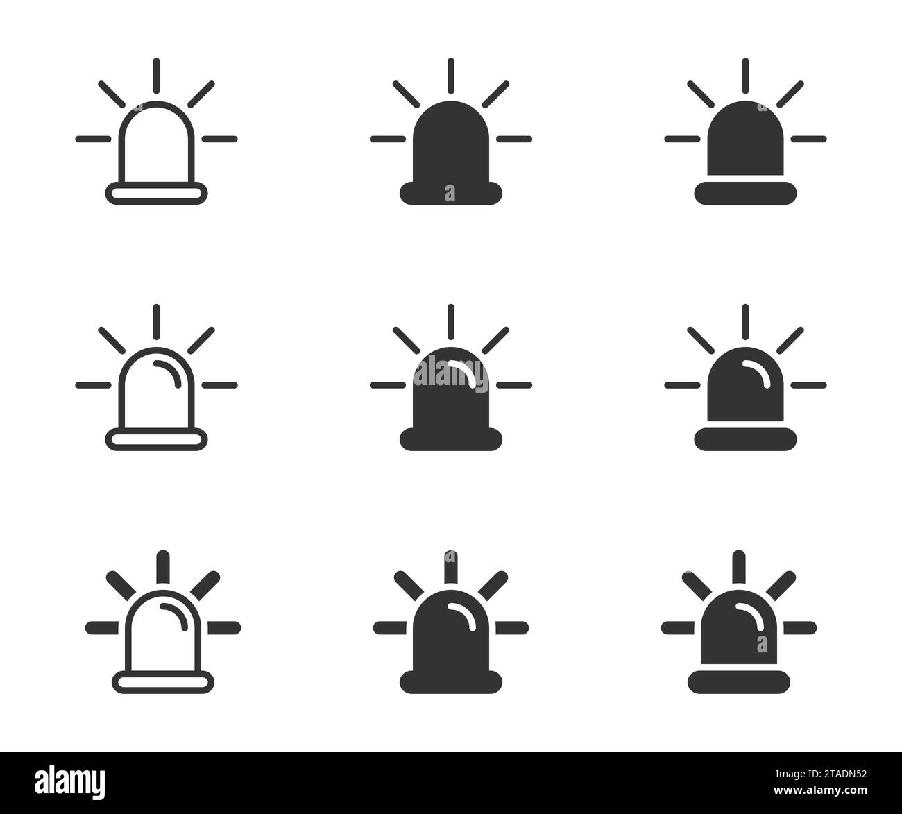 Siren Icon Set Alarm Icon Vector Illustration Stock Vector Image And Art Alamy