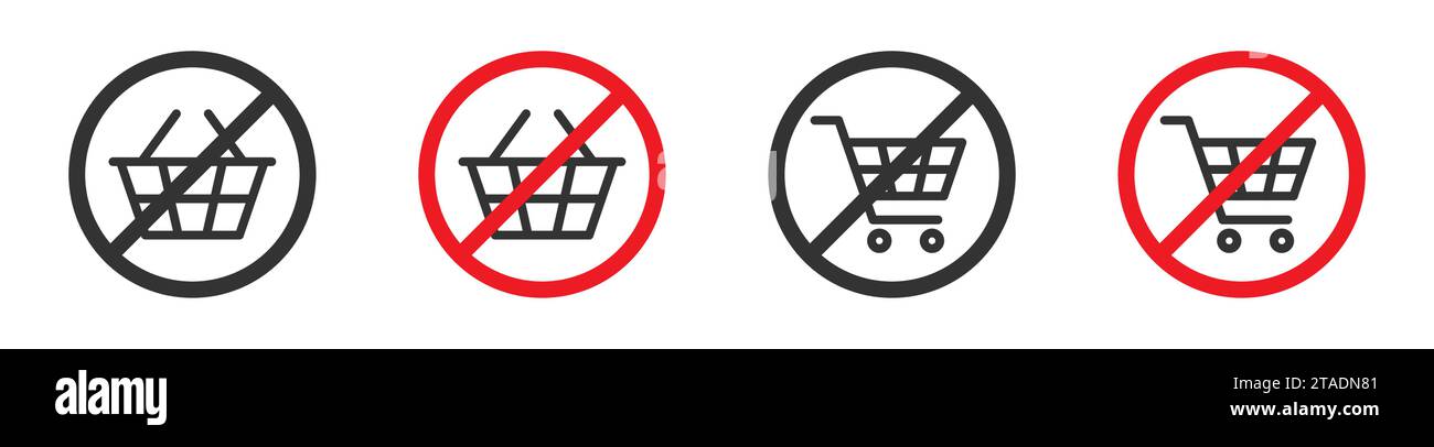 No shopping cart sign Stock Vector Images - Alamy