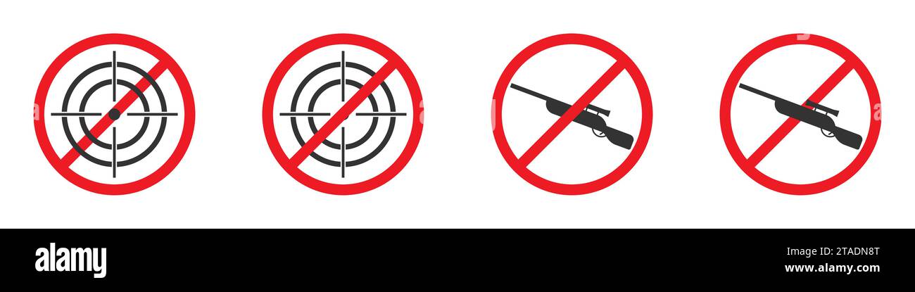 Hunting ban icon. Aiming is prohibited. No gun sign. Vector ...
