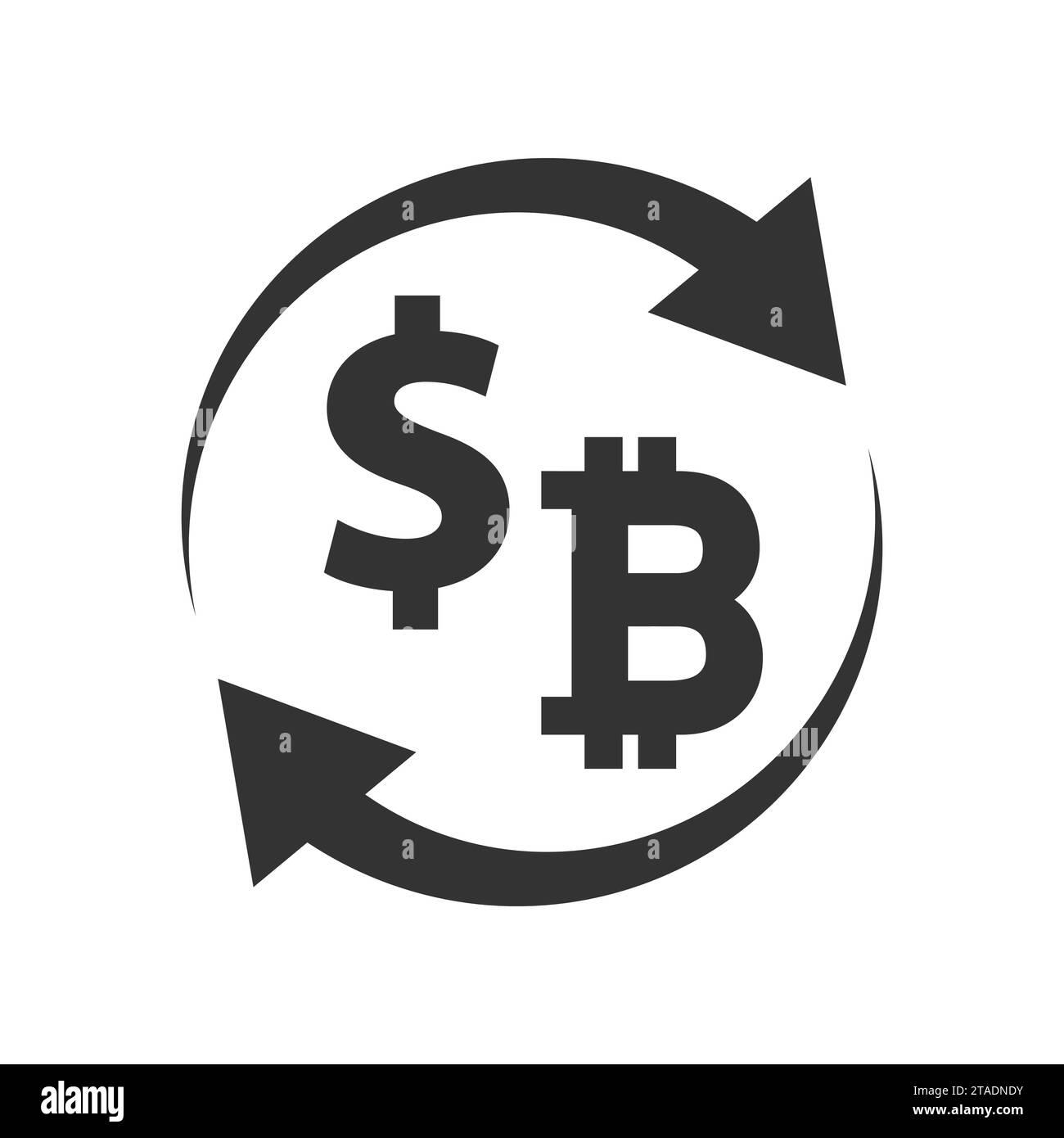 Exchange icon. Dollar and bitcoin symbols with arrows. Flat vector illustration Stock Vector ...