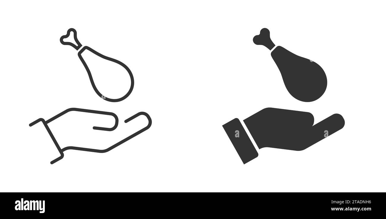 Chicken leg on a hand icon. Vector illustration Stock Vector Image ...