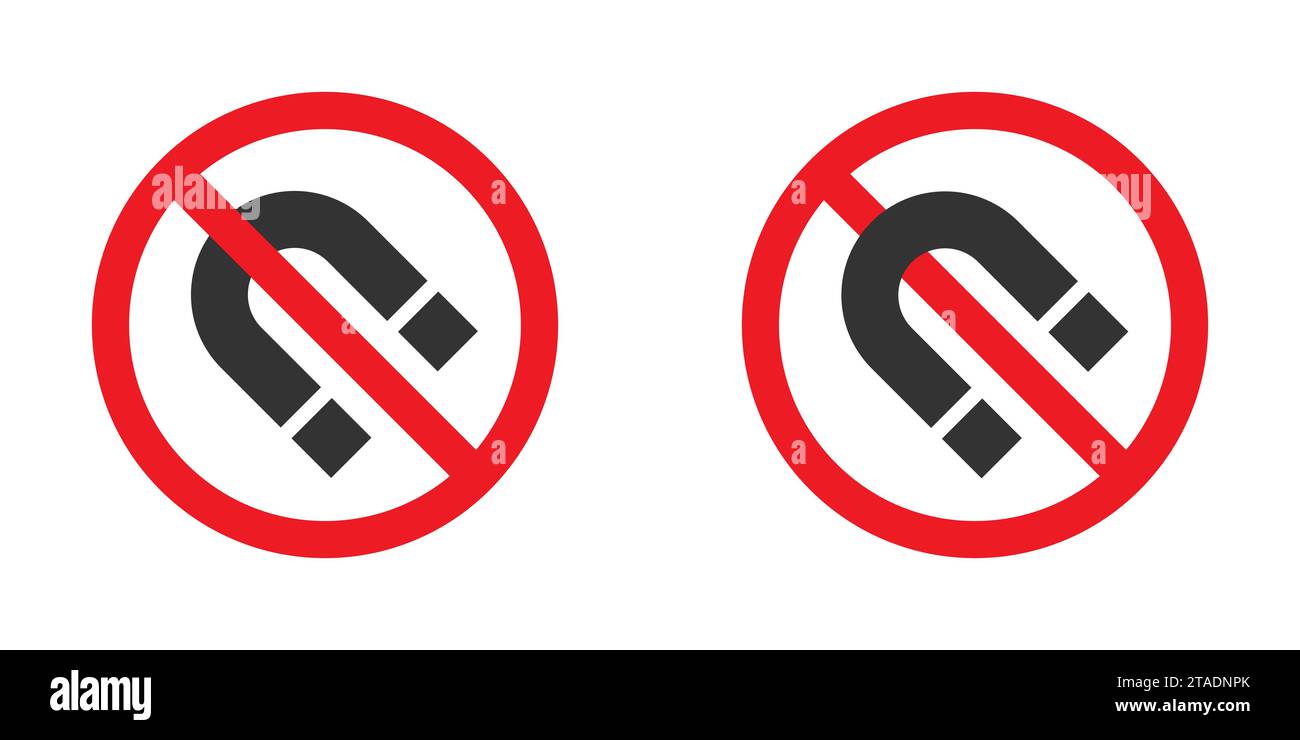 No magnetic sign. Forbidden magnet icon. Flat vector illustration Stock ...
