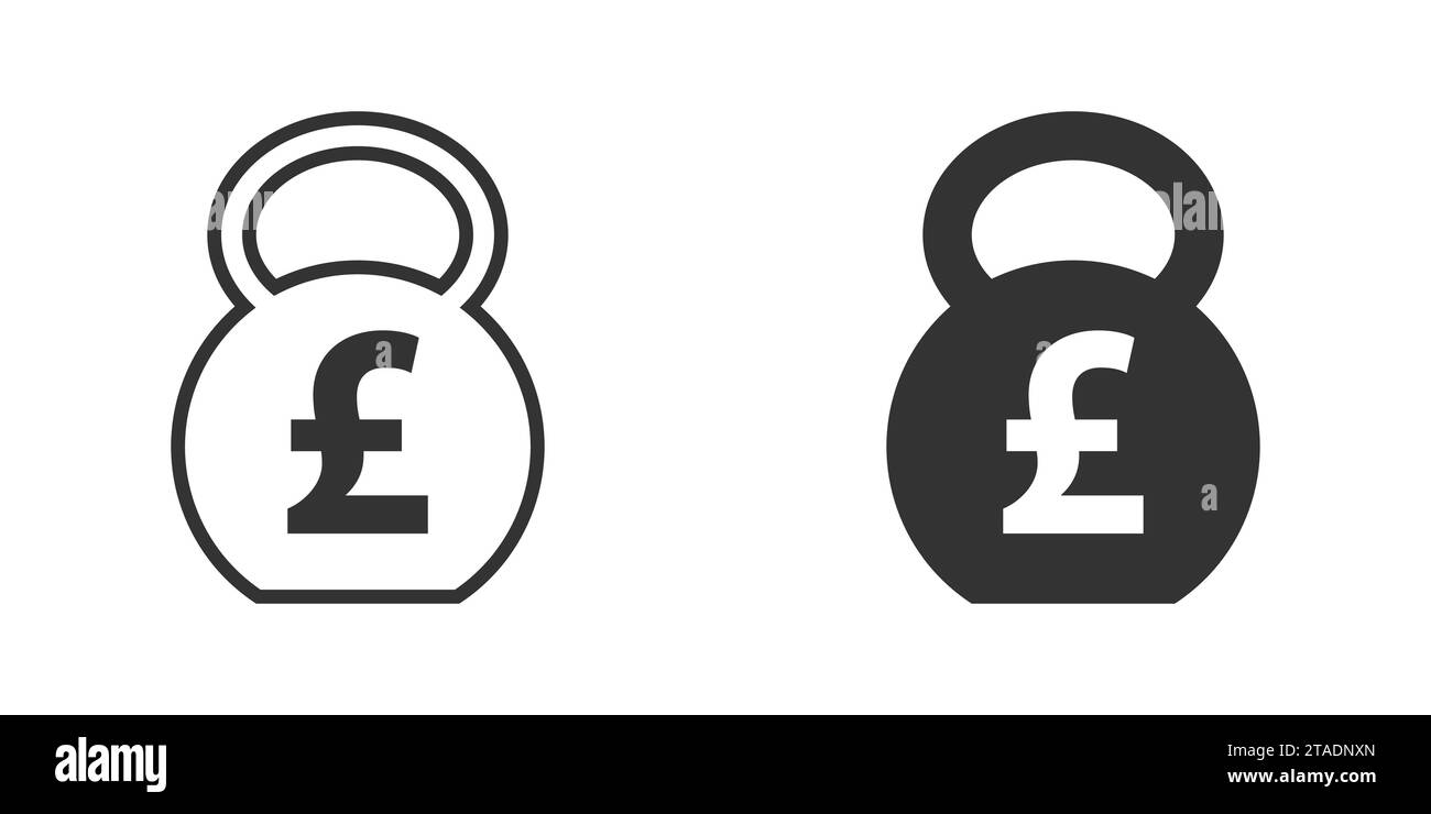Kettlebell icon with pound sign. Vector illustration Stock Vector Image ...