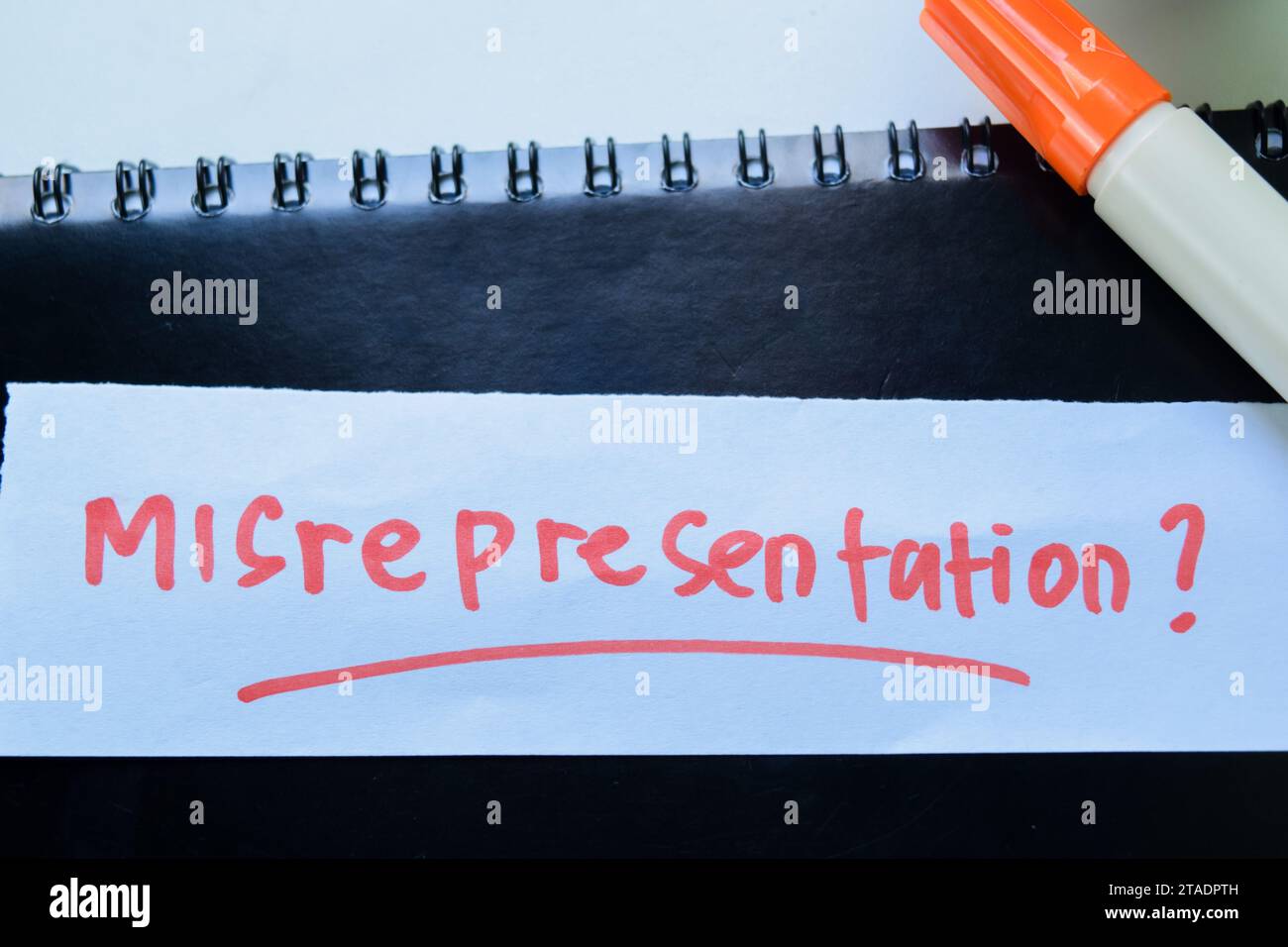 Concept of Misrepresentation? write on sticky notes isolated on white ...