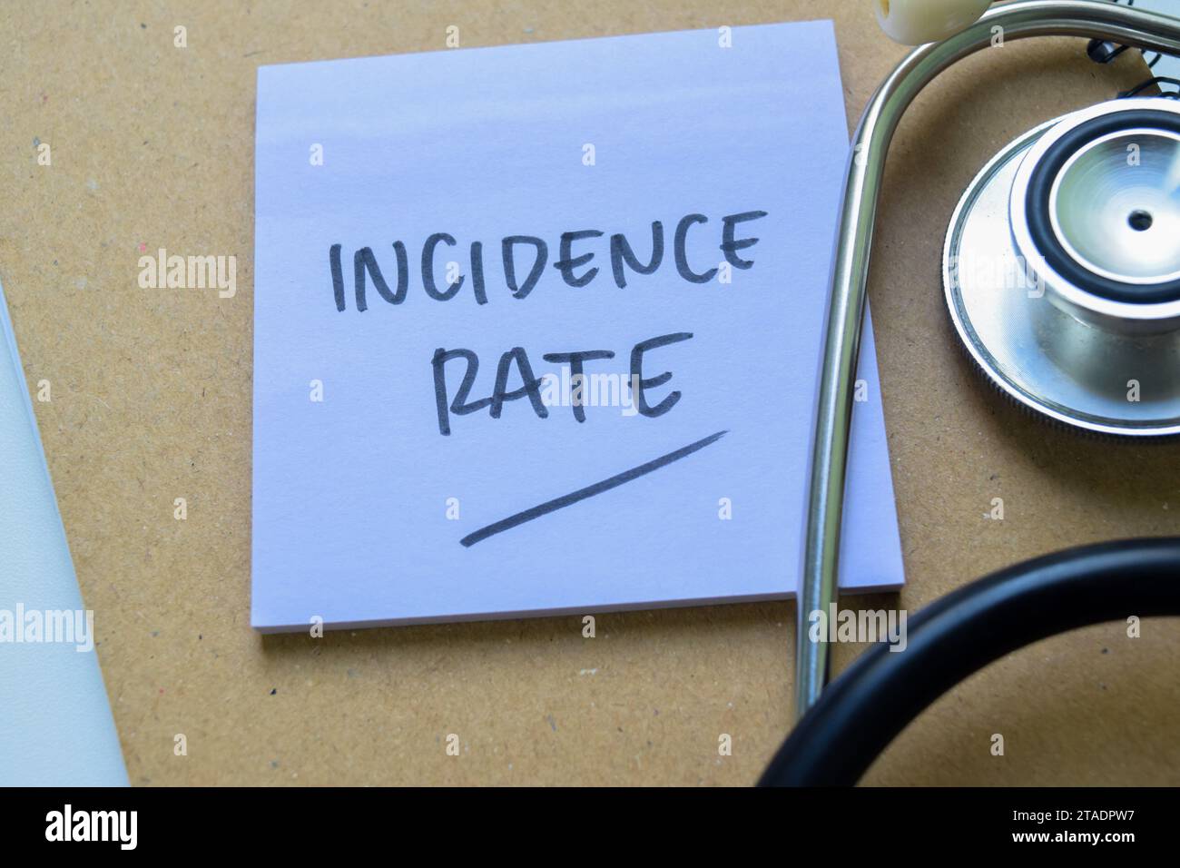 Concept of Incidence Rate write on sticky notes with stethoscope ...