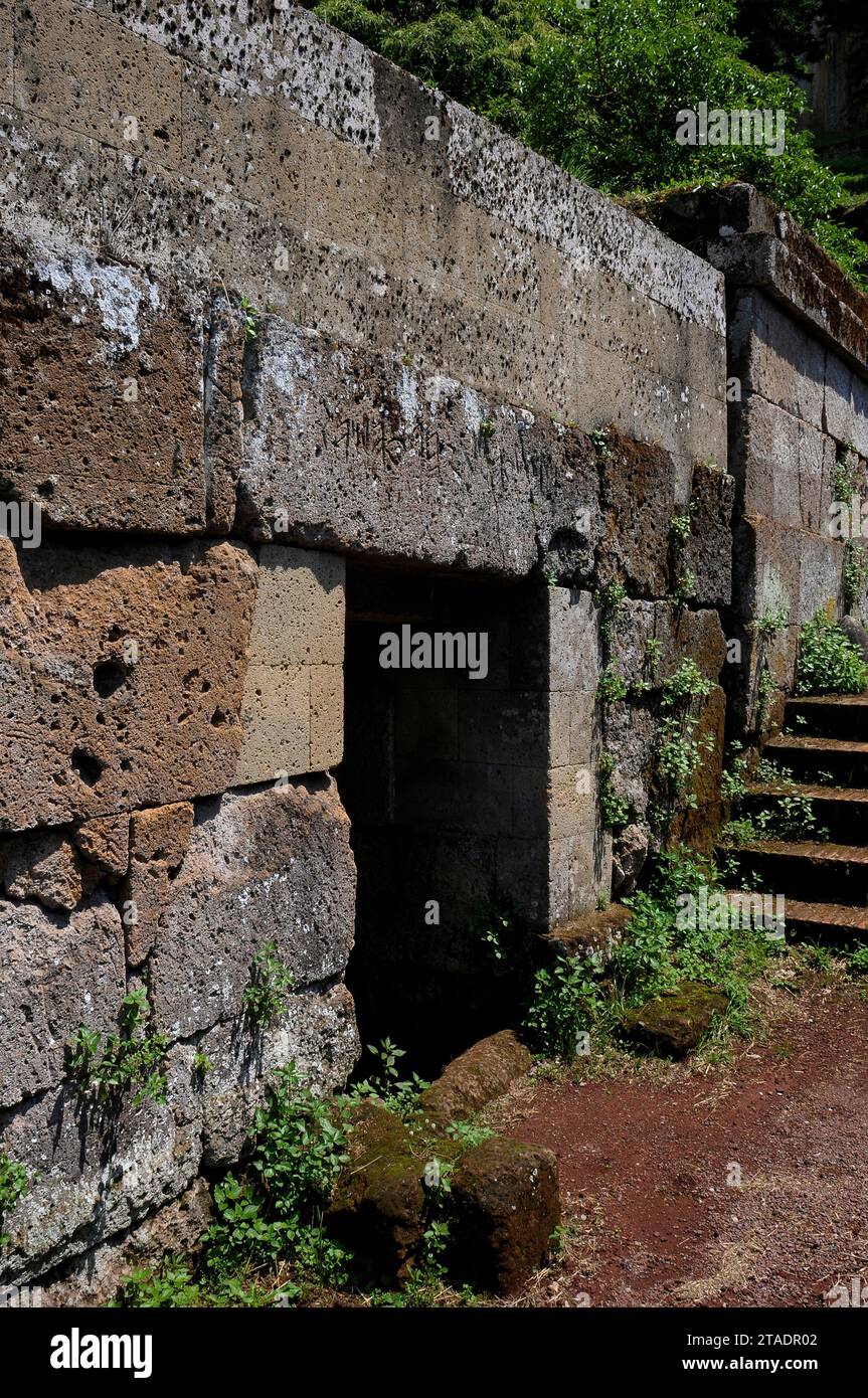 Inscription in Old Italic, the Etruscan language and script, cut into ...