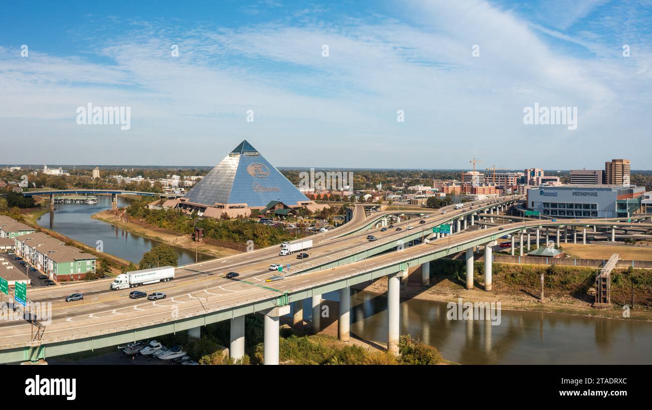 Memphis, TN - 23 October 2023: Panoramic view of Memphis Tennessee with ...