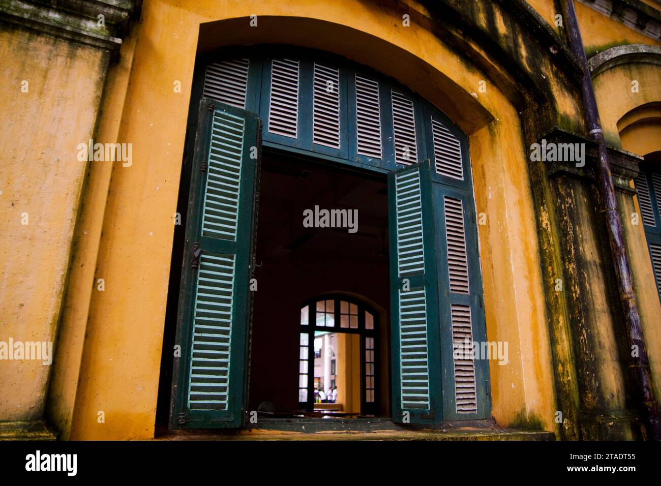 Old shutter of Chu Van An School, Hanoi, Vietnam Stock Photo - Alamy