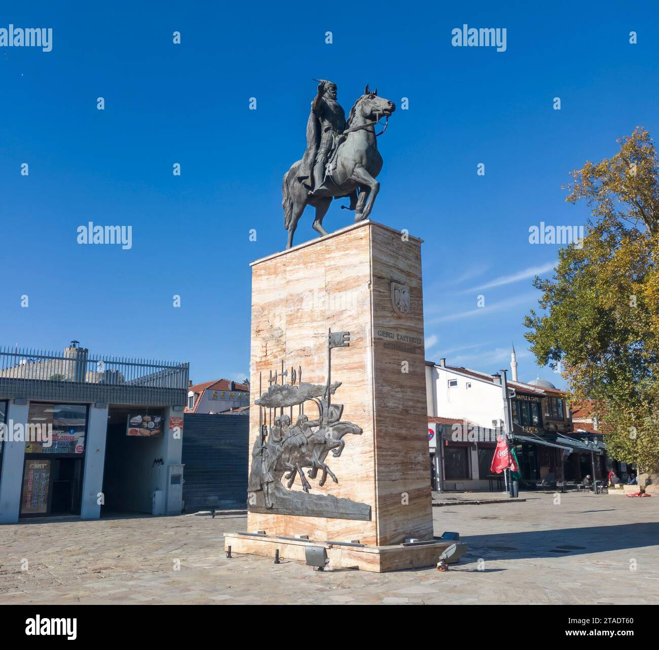 The statue of George Kastriot (Skenderbeg) in Skopje, North Macedonia ...