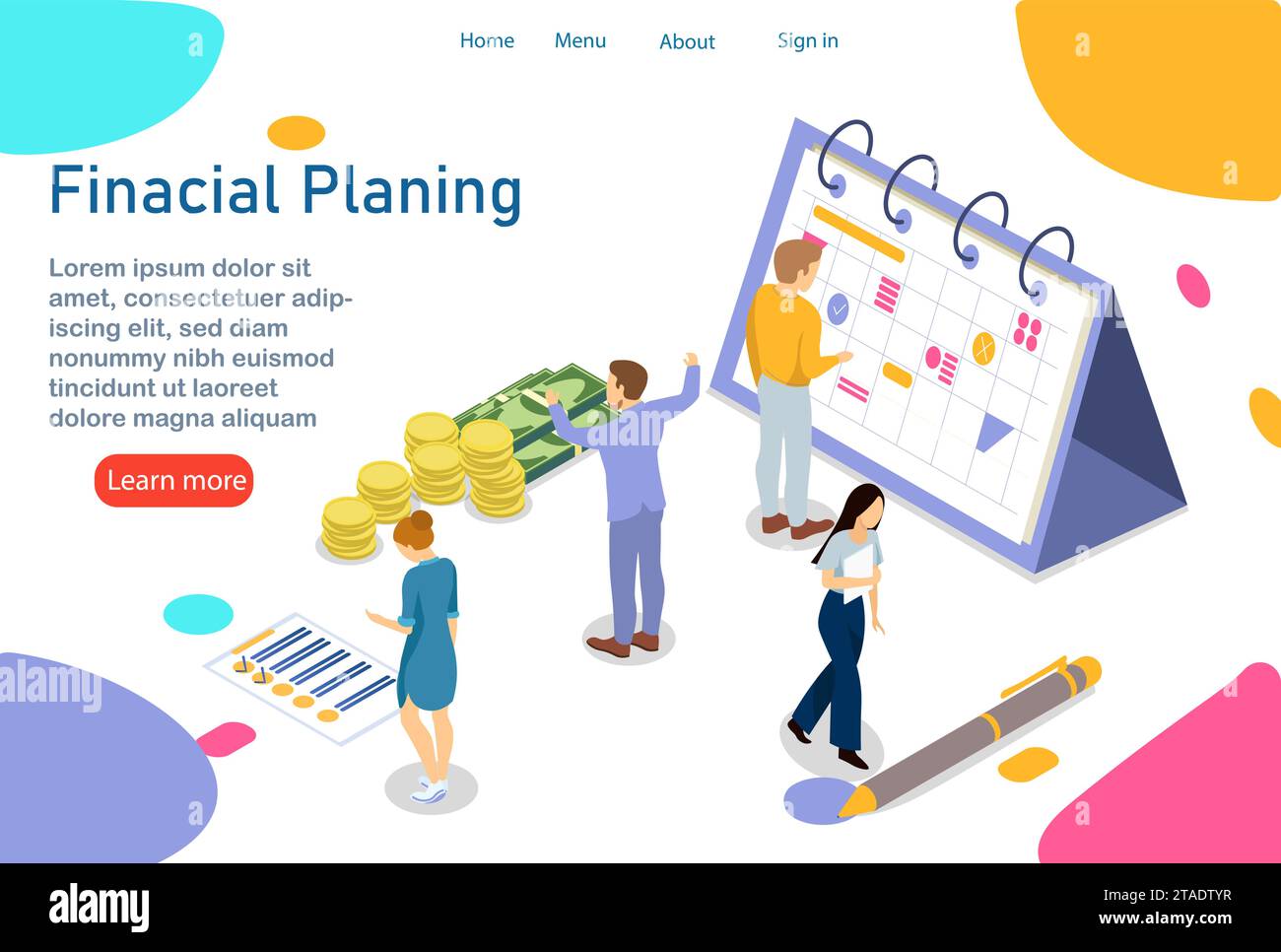 Financial Planing. Teamwork concept. Planing calendar, checklist ...