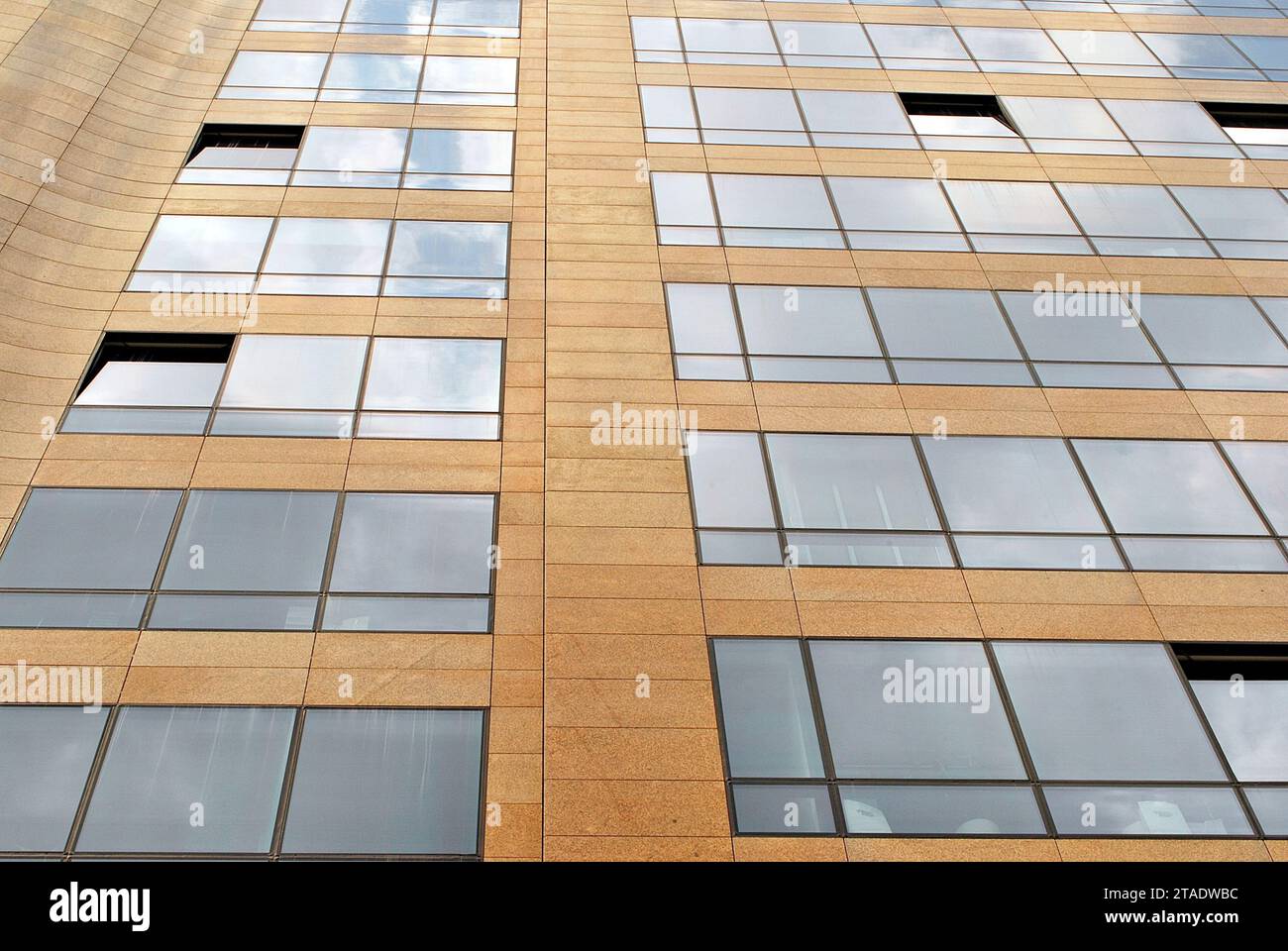 Modern office building in the city with windows and steel and aluminum ...