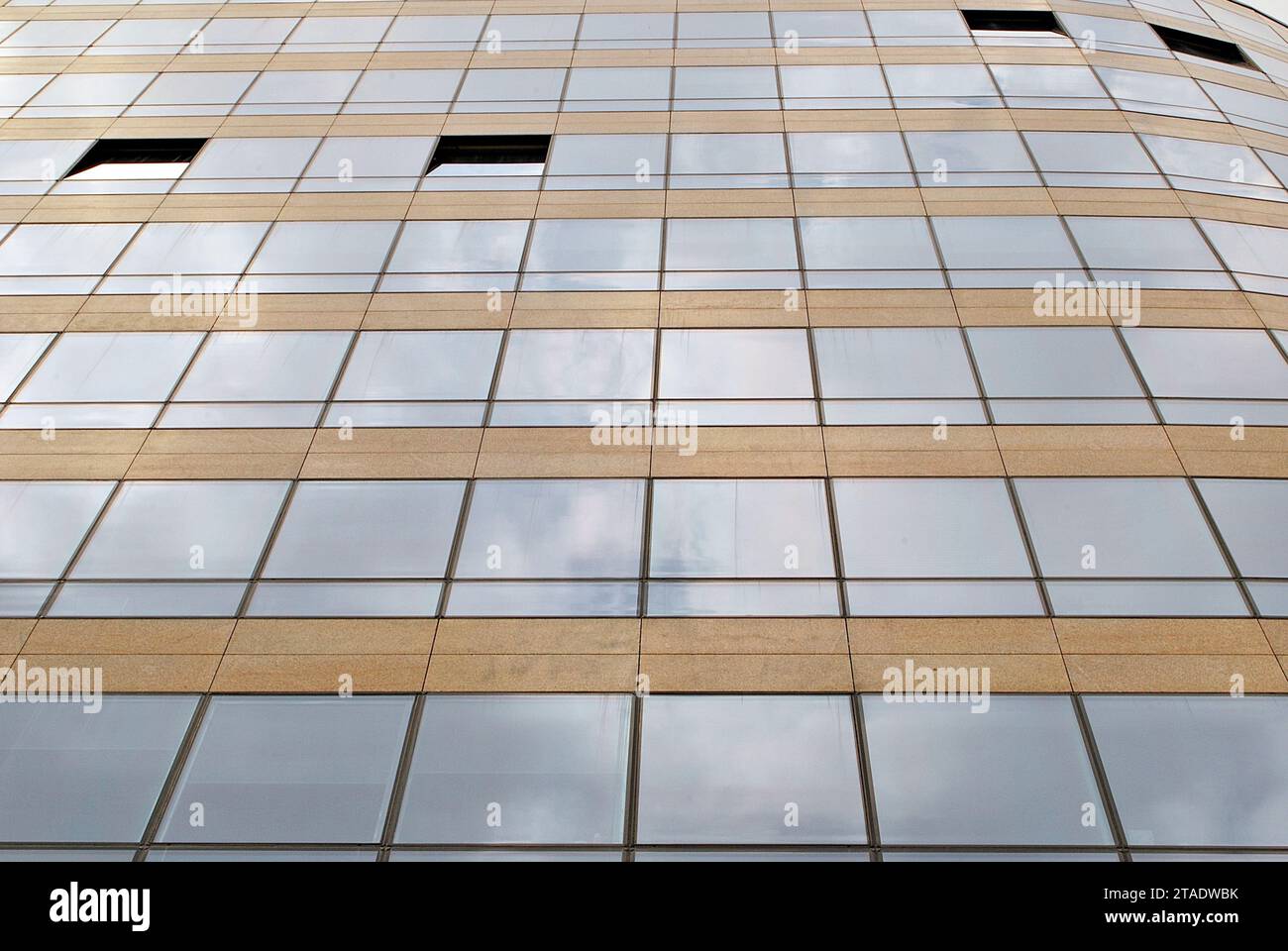Modern office building in the city with windows and steel and aluminum ...